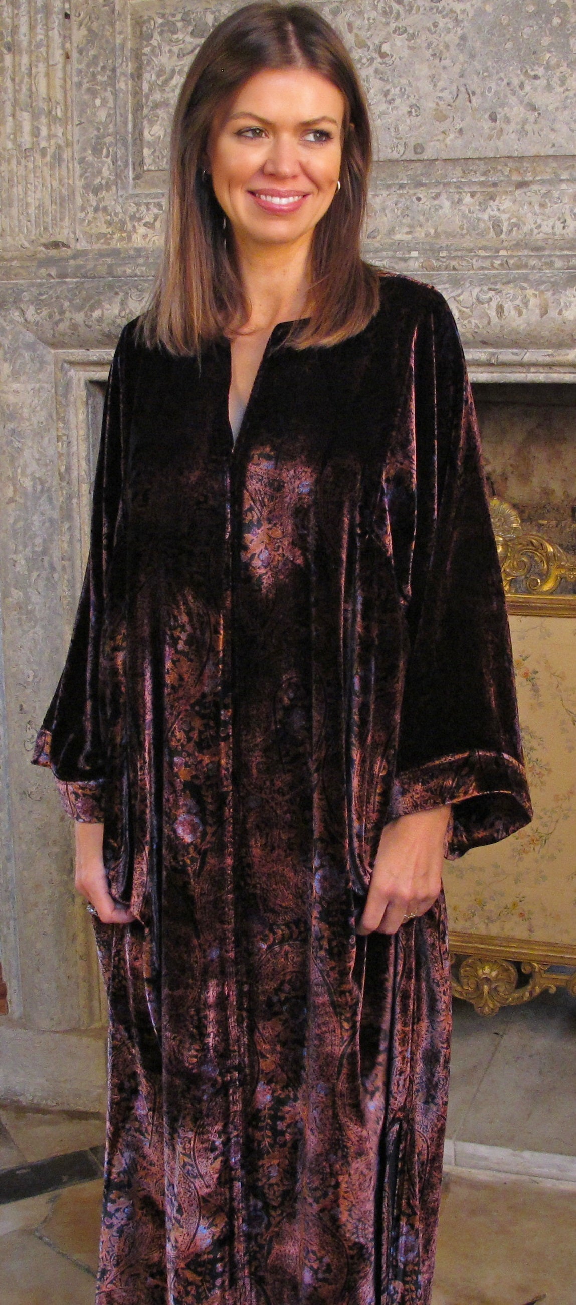 Genoa Full Length Silk Velvet Kaftan - Kaftans | Tuttabankem
